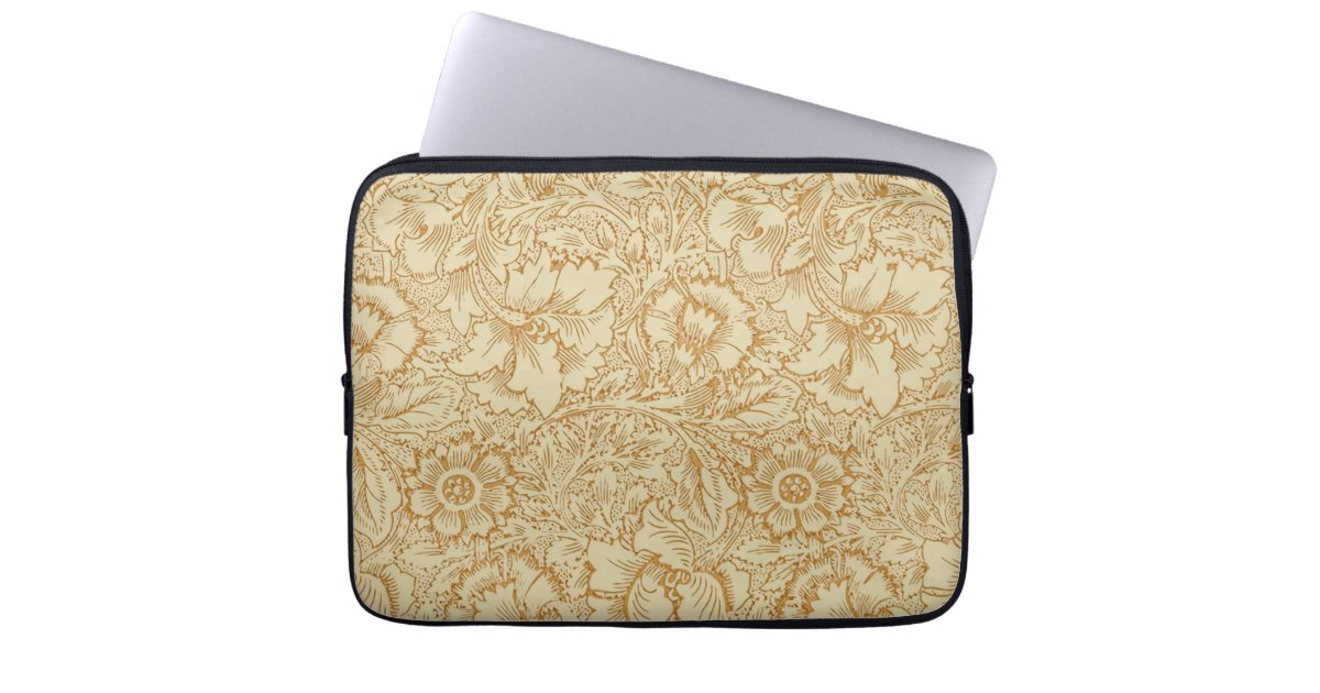 William Morris Poppy Floral Wallpaper Laptop Sleeve | Zazzle