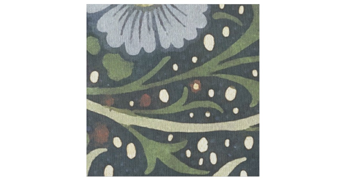 William Morris Seaweed Pattern Floral Vintage Art Fabric | Zazzle