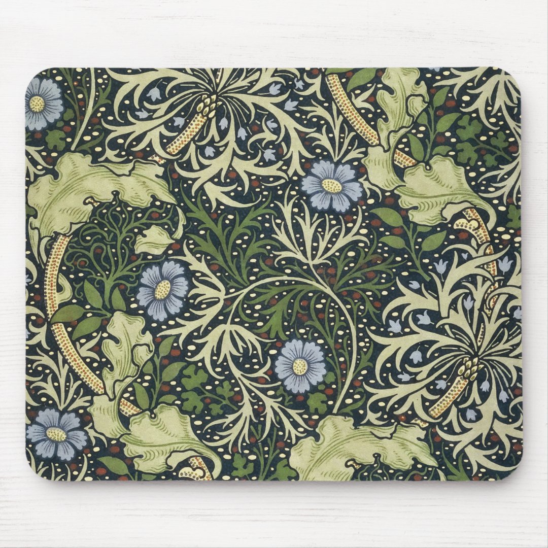 William Morris Seaweed Pattern Floral Vintage Art Mouse Pad | Zazzle