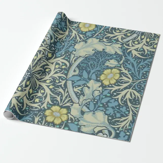 William Morris Seaweed Pattern Wrapping Paper | Zazzle