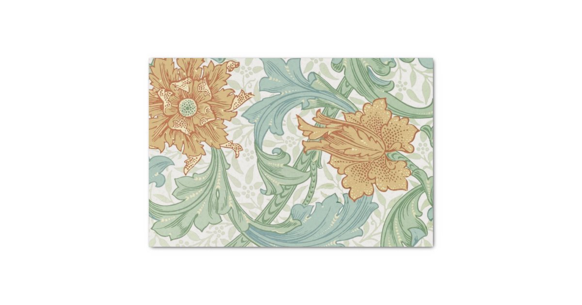 William Morris Single Stem Floral Pattern Tissue Paper | Zazzle