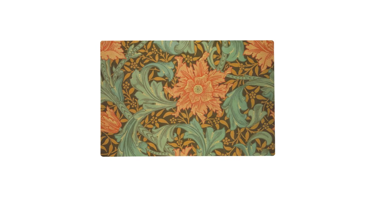 William Morris Single Stem Pattern Art Nouveau Placemat | Zazzle