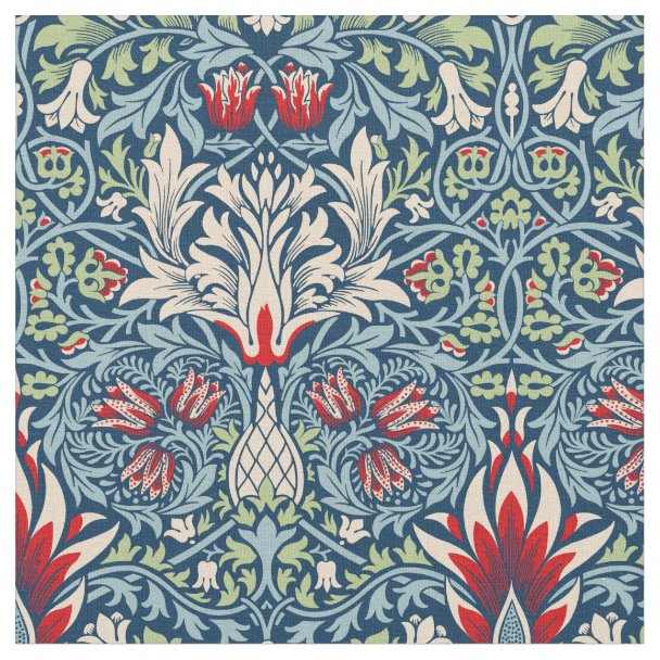 William Morris Vintage Floral Design Pattern Fabric | Zazzle