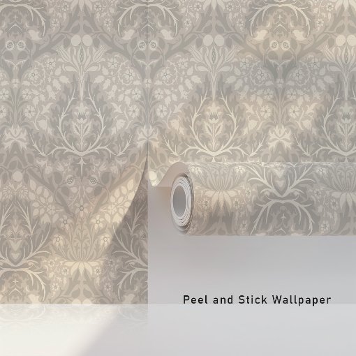 William Morris Spring Thicket Soft Gray Ivory Wallpaper | Zazzle