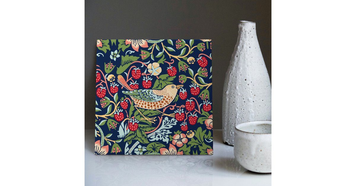 William Morris Strawberry Thief Ceramic Tile | Zazzle