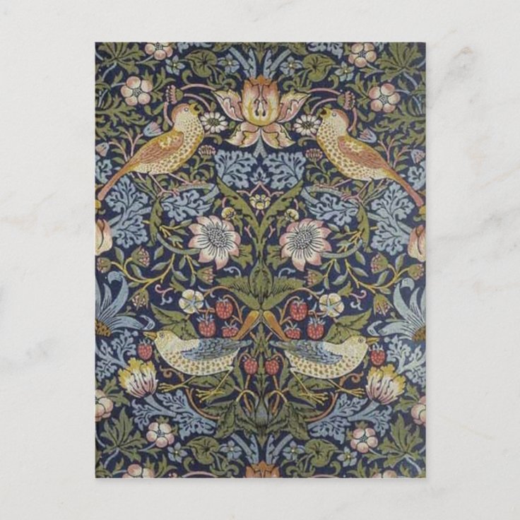 William Morris Strawberry Thief Design 1883 Postcard | Zazzle