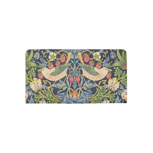 William Morris Strawberry Thief Floral Pattern Checkbook Cover | Zazzle