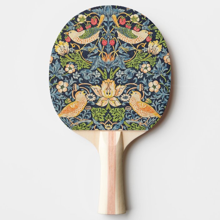 William Morris Strawberry Thief Floral Pattern Ping Pong Paddle ...