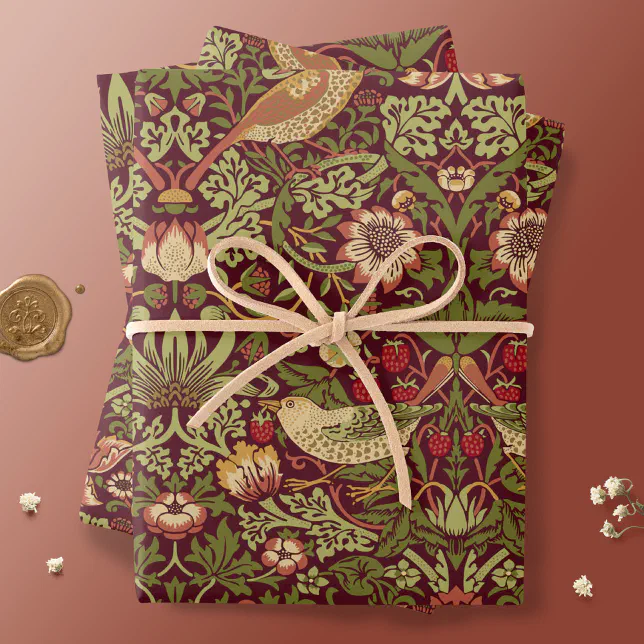 William Morris Strawberry Thief Wrapping Paper | Zazzle