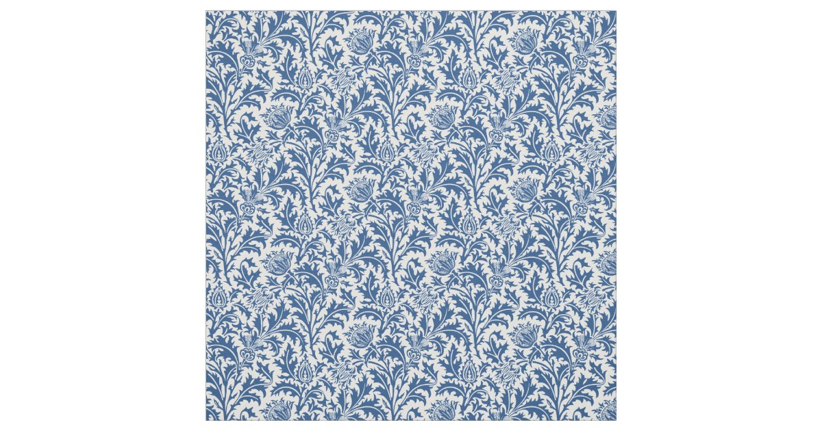 William Morris Thistle Pattern Custom Color Fabric | Zazzle