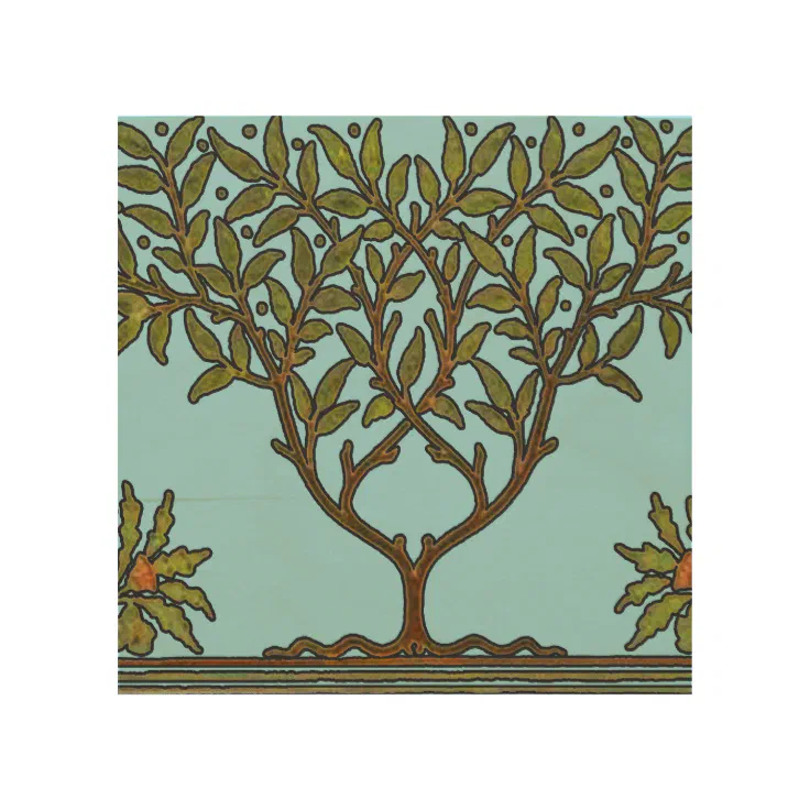 William Morris Tree Frieze Floral Wallpaper Wood Wall Art | Zazzle