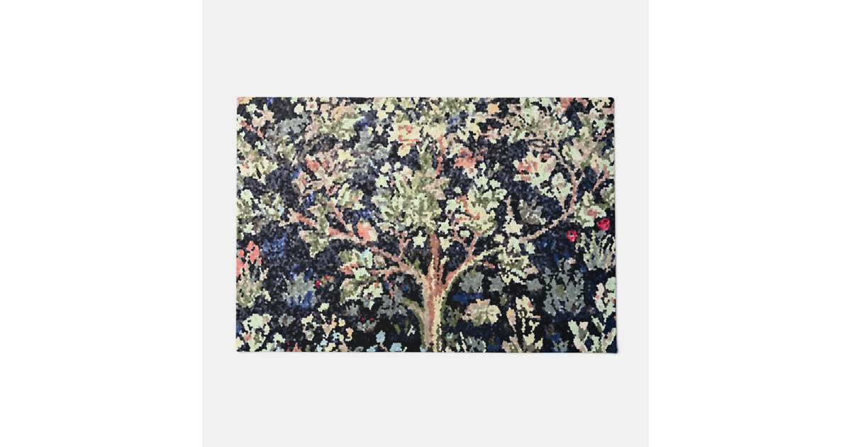 William Morris Tree of Life Door Mat | Zazzle