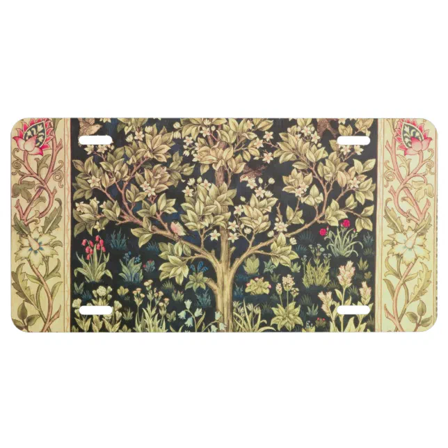 William Morris Tree Of Life License Plate | Zazzle