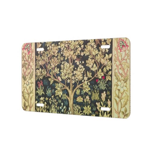 William Morris Tree Of Life License Plate | Zazzle