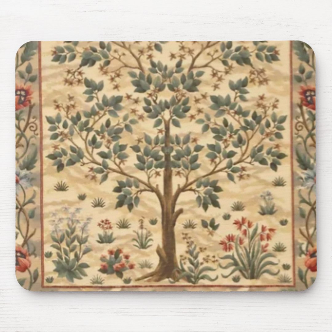 William Morris Tree Of Life Mouse Pad | Zazzle