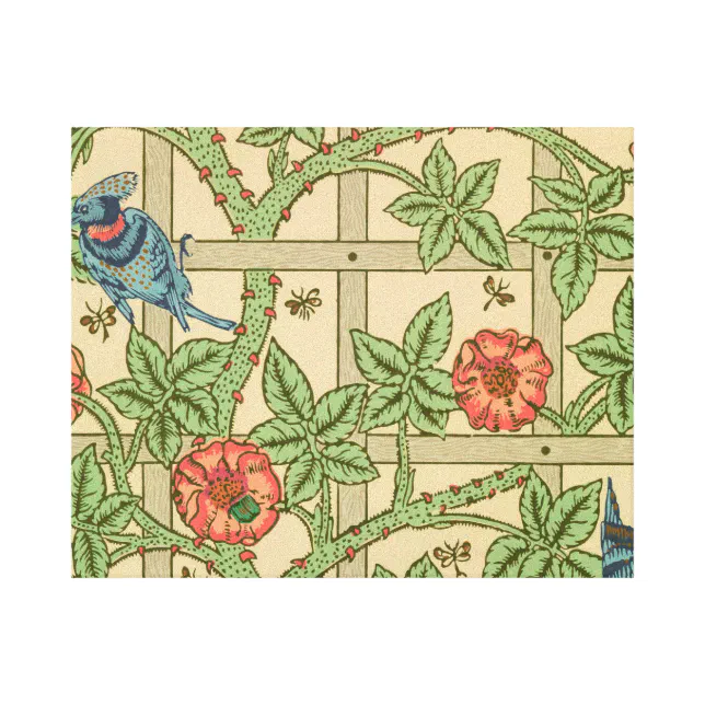 William Morris Trellis Classic Wallpaper Design Canvas Print | Zazzle