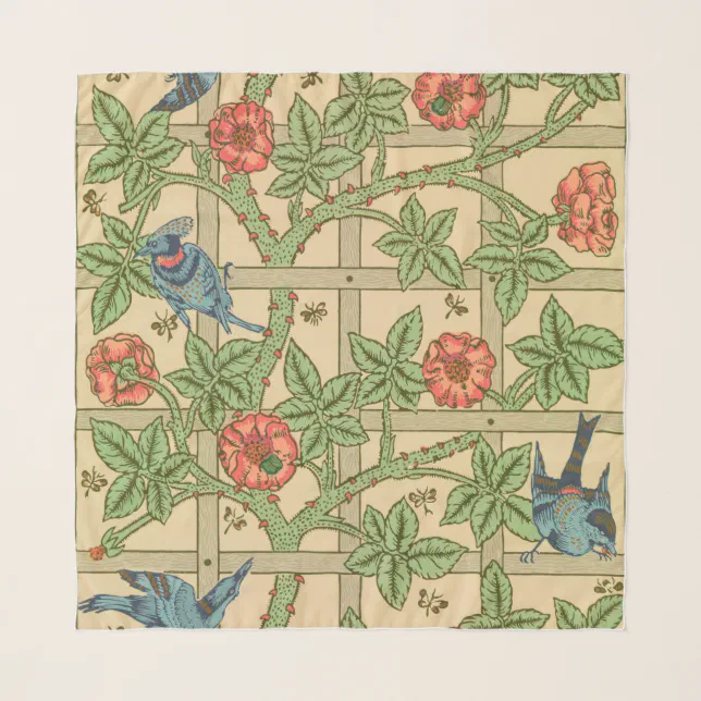 William Morris Trellis Classic Wallpaper Design Scarf | Zazzle