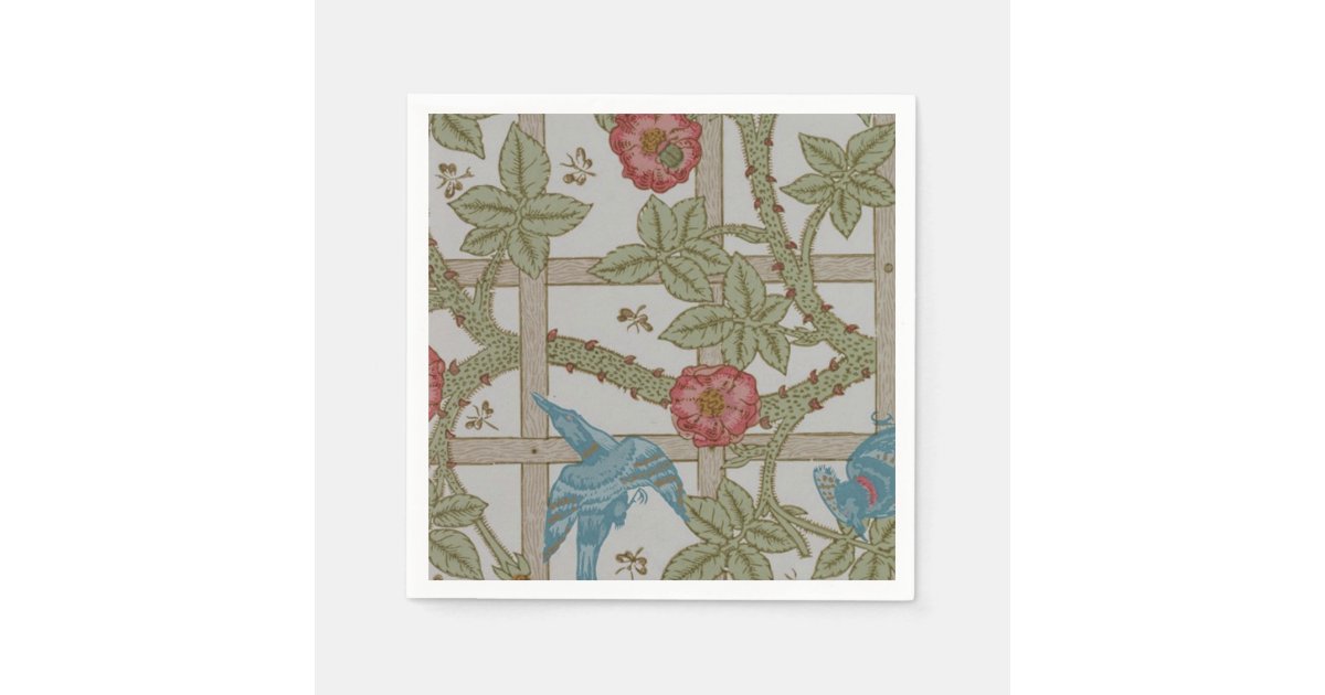 William Morris Trellis Wallpaper Art Napkins | Zazzle