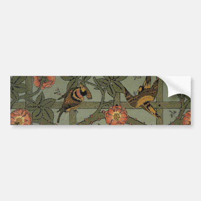 William Morris Trellis Wallpaper Bumper Sticker | Zazzle