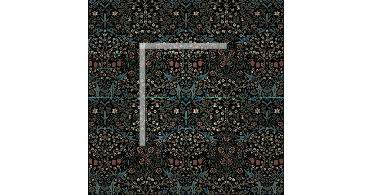 William Morris Vintage Blackthorn Pattern Fabric | Zazzle