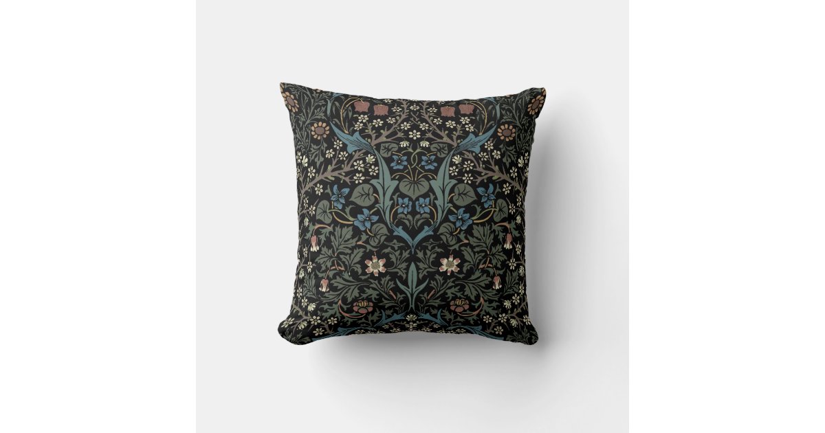 William Morris Vintage Blackthorn Pattern Throw Pillow | Zazzle