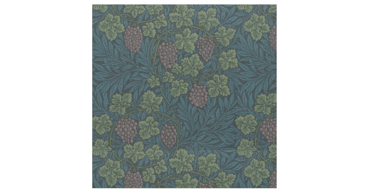 William Morris Vintage Grape Vine Pattern Fabric | Zazzle