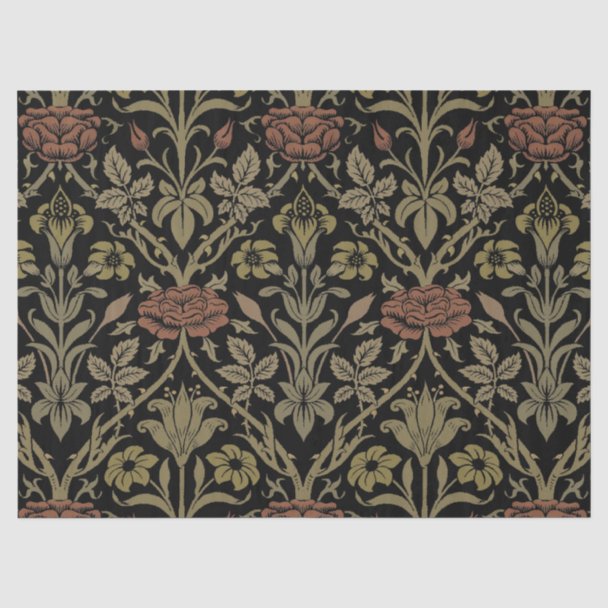 William Morris Vintage Bird Pattern Fabric | Zazzle