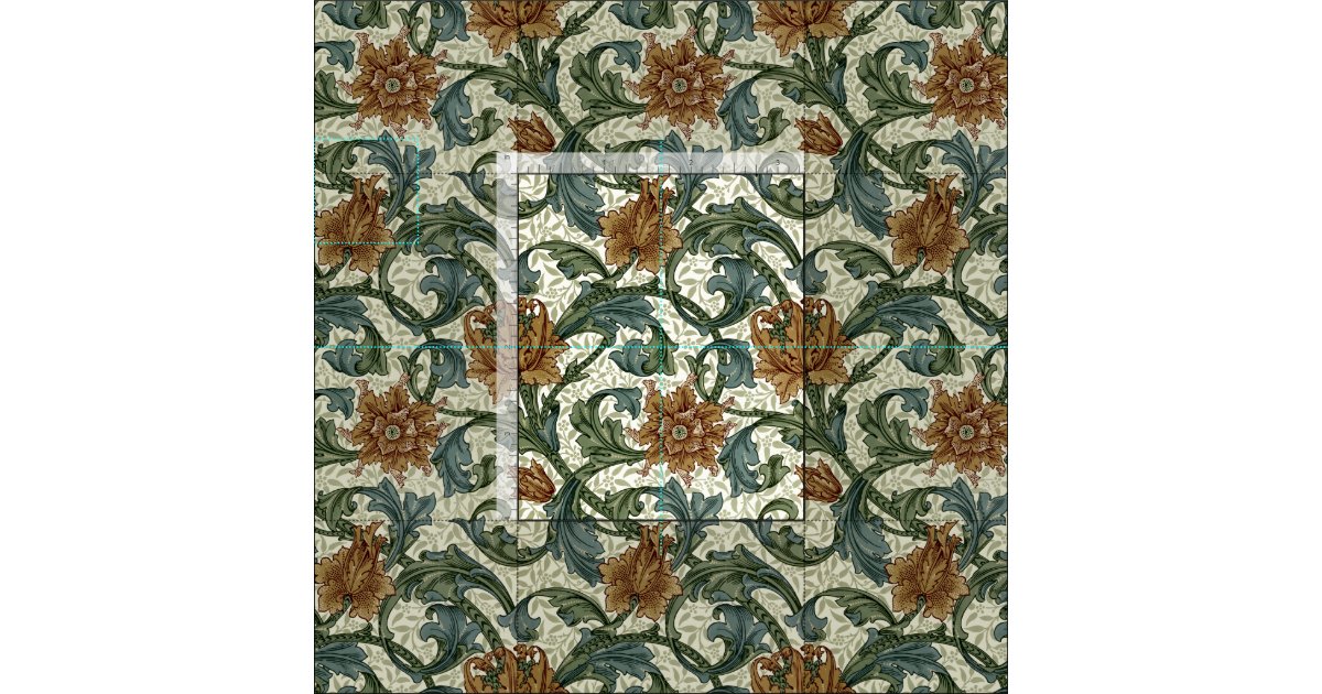 William Morris Vintage Single Stem Pattern Fabric | Zazzle