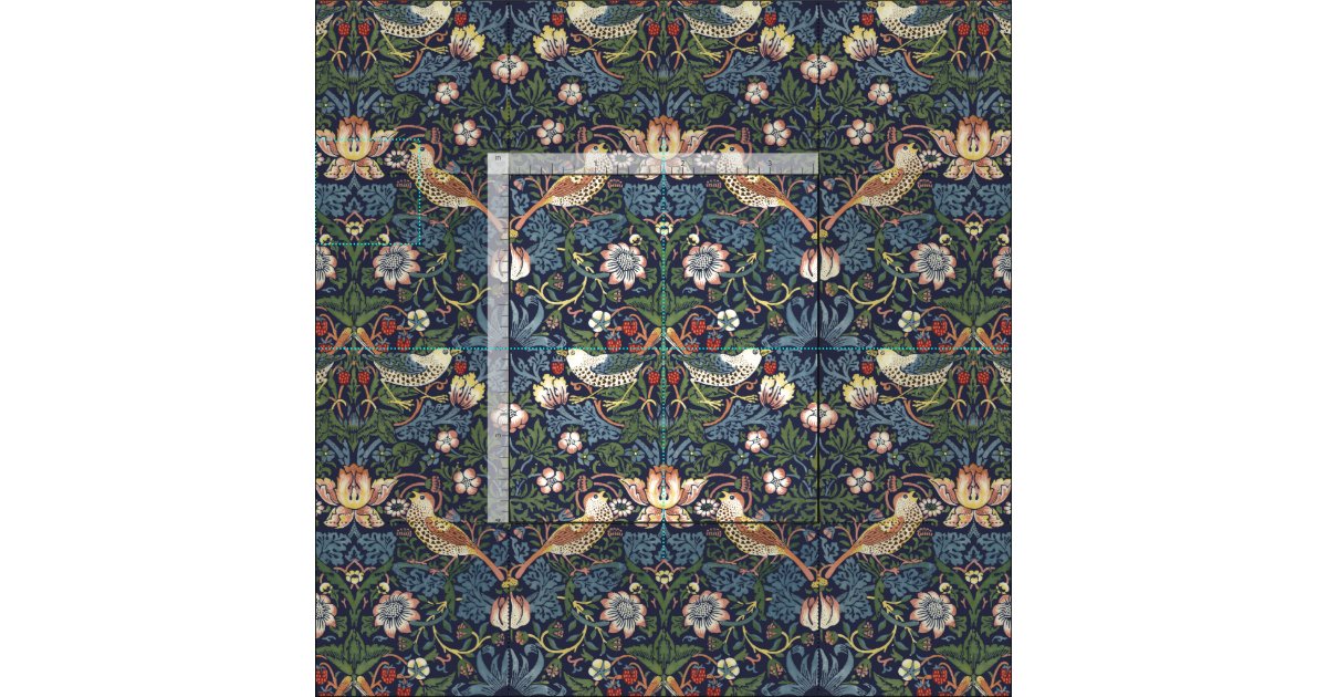 William Morris Vintage Strawberry Thief Pattern Fabric | Zazzle