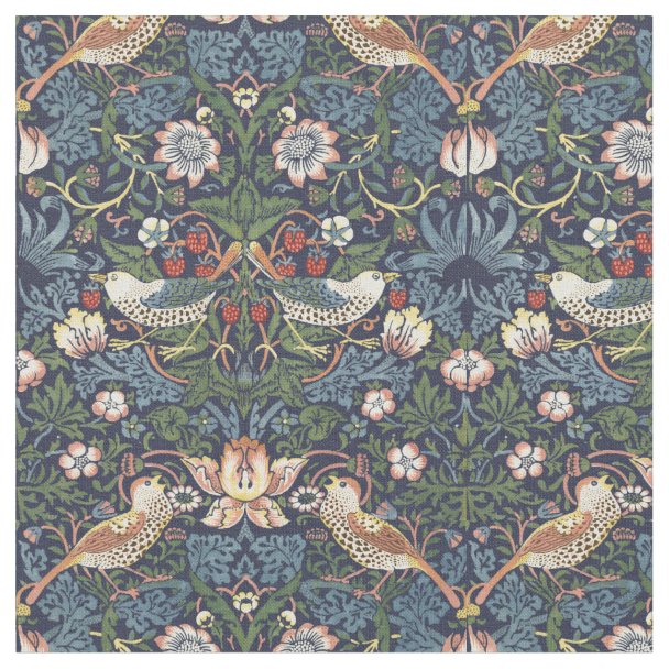 William Morris Vintage Single Stem Pattern Fabric | Zazzle