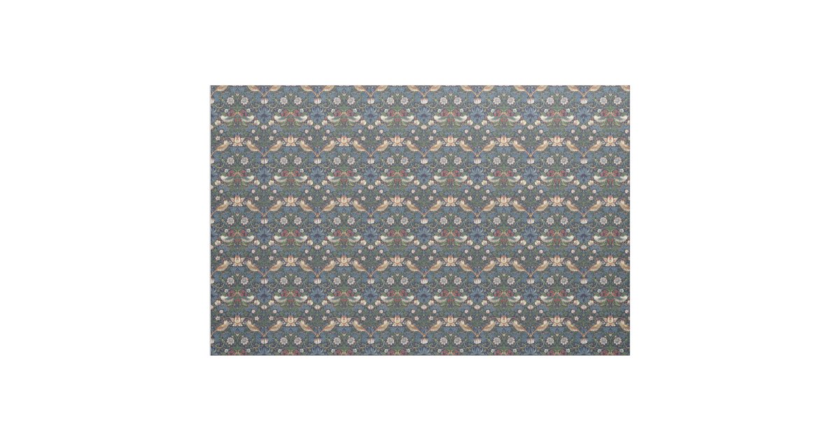 William Morris Vintage Strawberry Thief Pattern Fabric | Zazzle