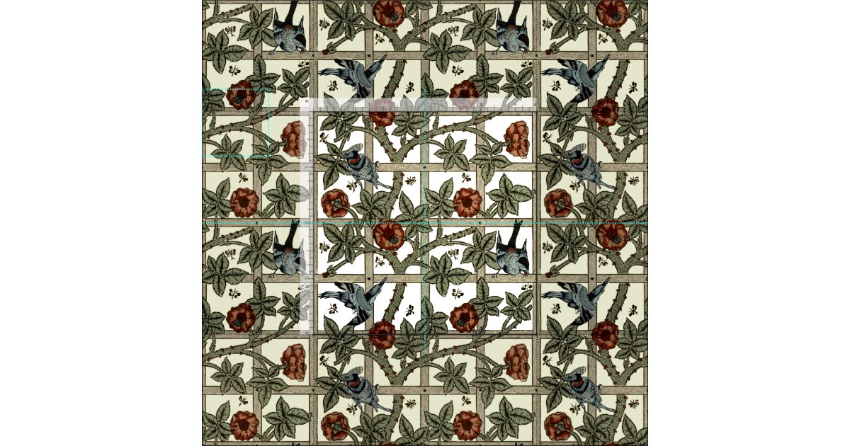 William Morris Vintage “Trellis” Pattern Fabric | Zazzle