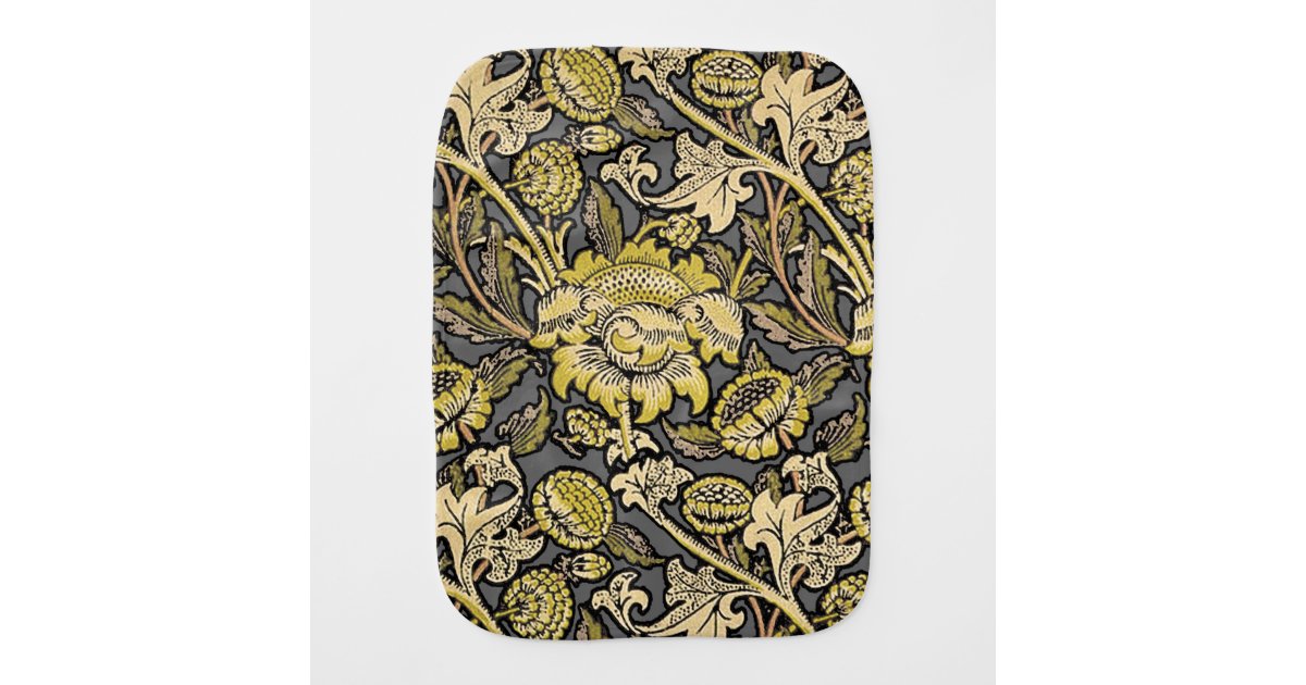 William Morris Wey Floral Wallpaper Burp Cloth | Zazzle