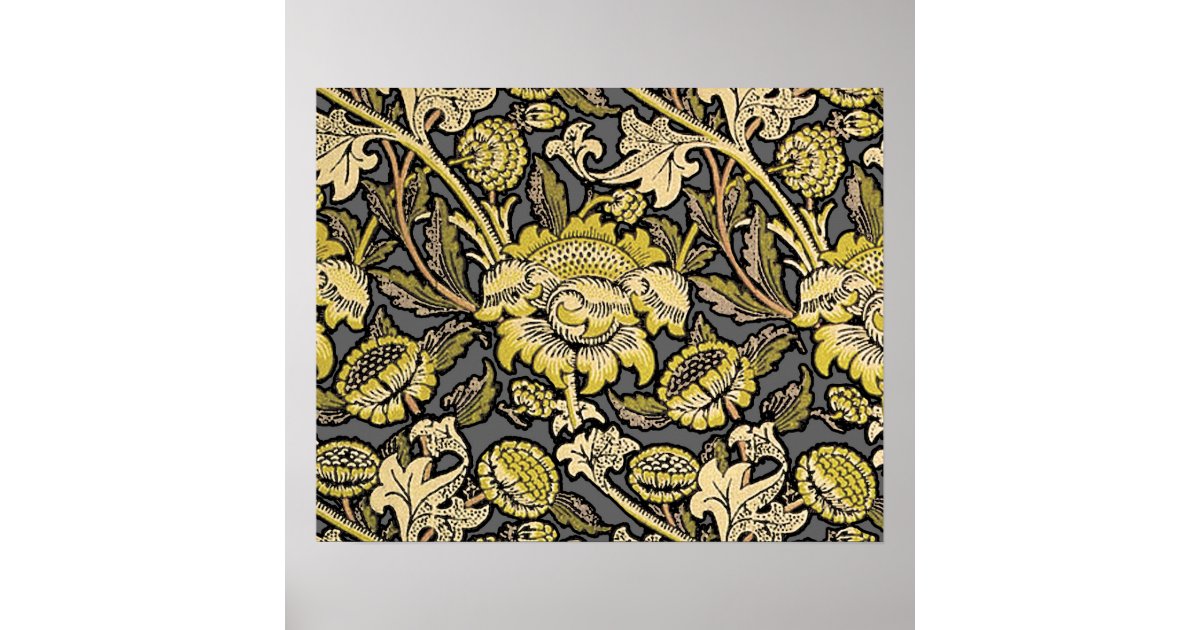 William Morris Wey Floral Wallpaper Poster | Zazzle