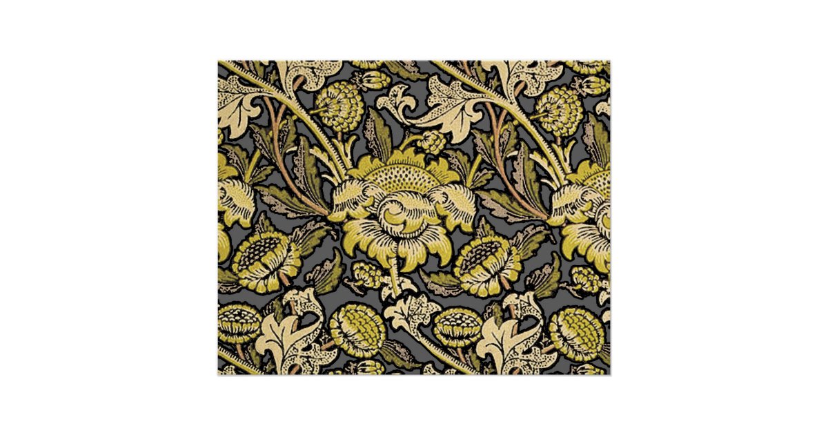 William Morris Wey Floral Wallpaper Poster | Zazzle