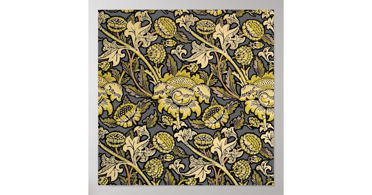William Morris Wey Floral Wallpaper Poster | Zazzle William Morris Wey Floral Wallpaper Poster | Zazzle