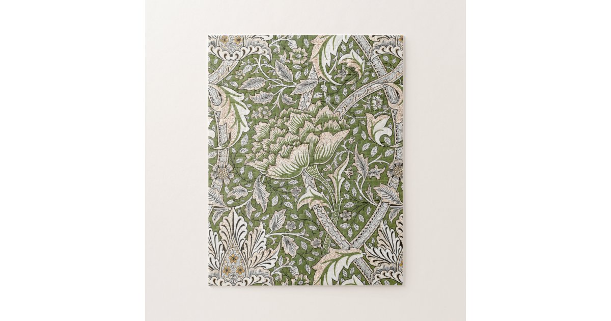 William Morris Windrush floral flowers classic Jigsaw Puzzle | Zazzle