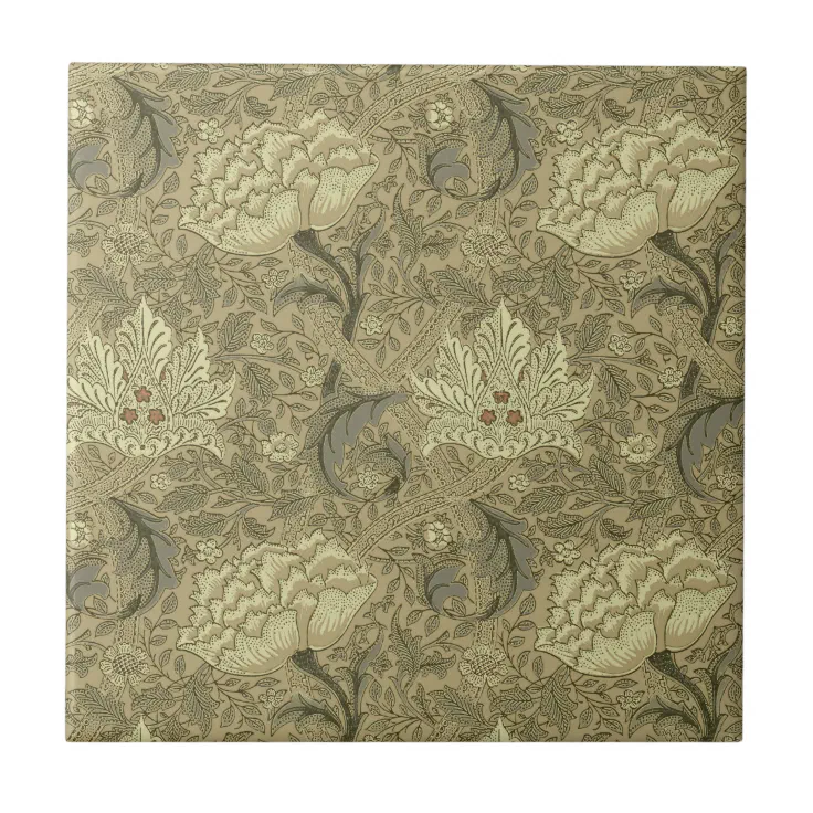 William Morris Windrush Wallpaper Pattern Ceramic Tile | Zazzle