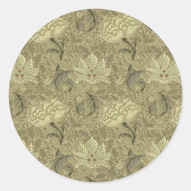William Morris Windrush Wallpaper Pattern Classic Round Sticker | Zazzle