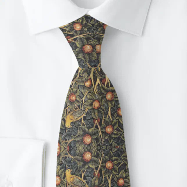 William * Morris WoodPecker Tree Neck Tie | Zazzle