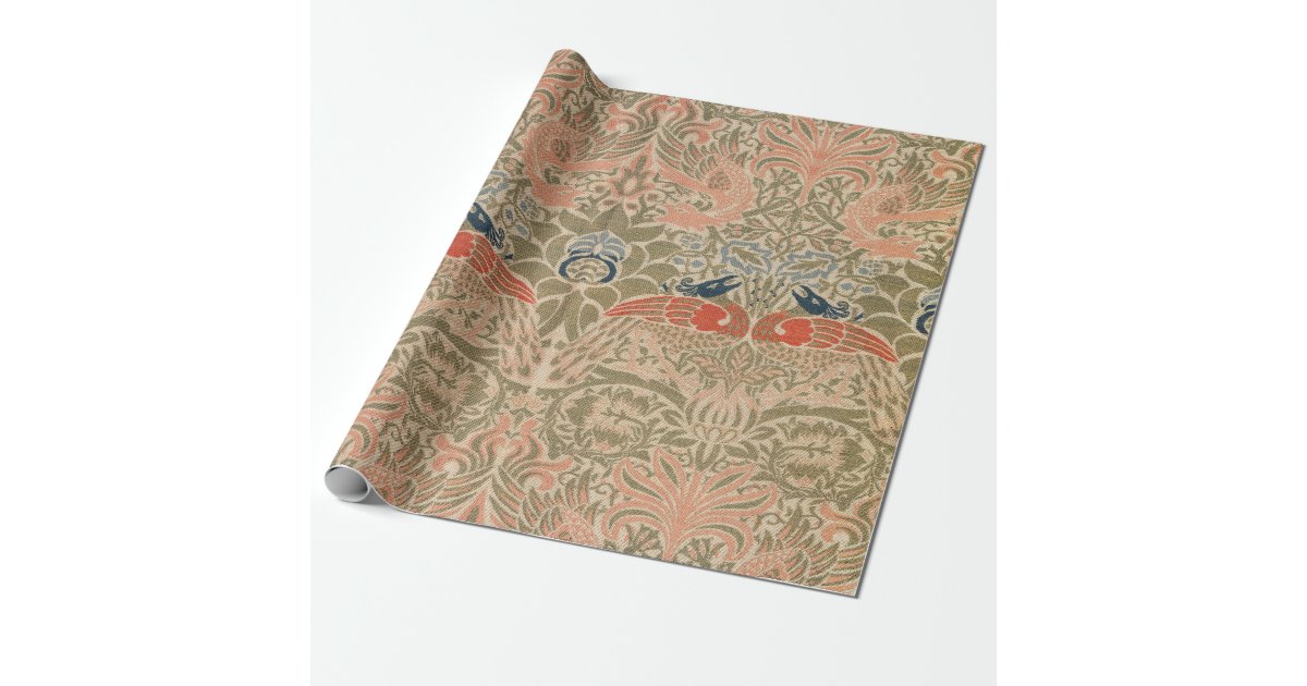 William morris's birds famous pattern wrapping paper | Zazzle