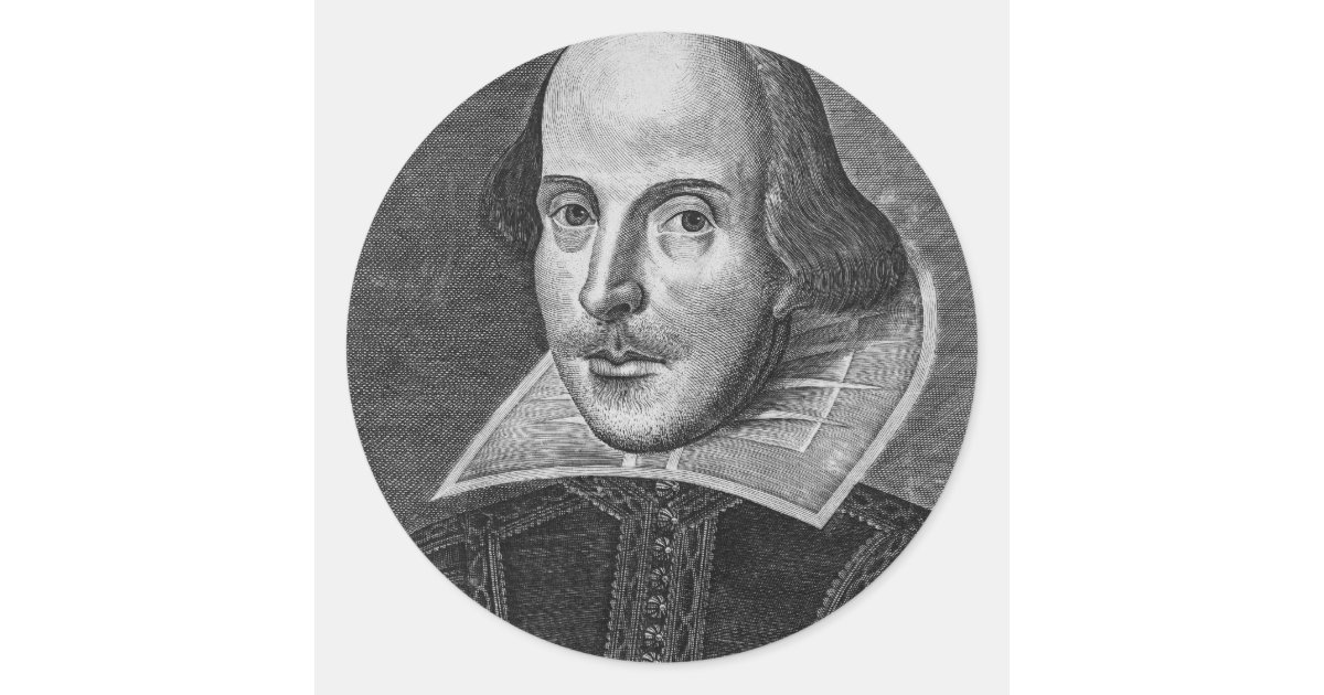William Shakespeare Classic Round Sticker | Zazzle