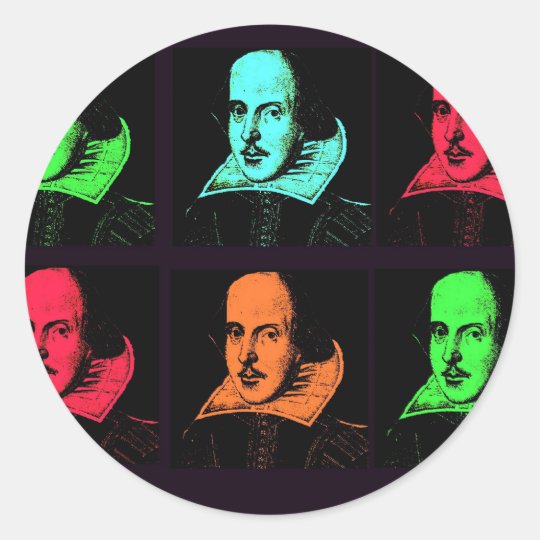 William Shakespeare Collage Classic Round Sticker | Zazzle.com