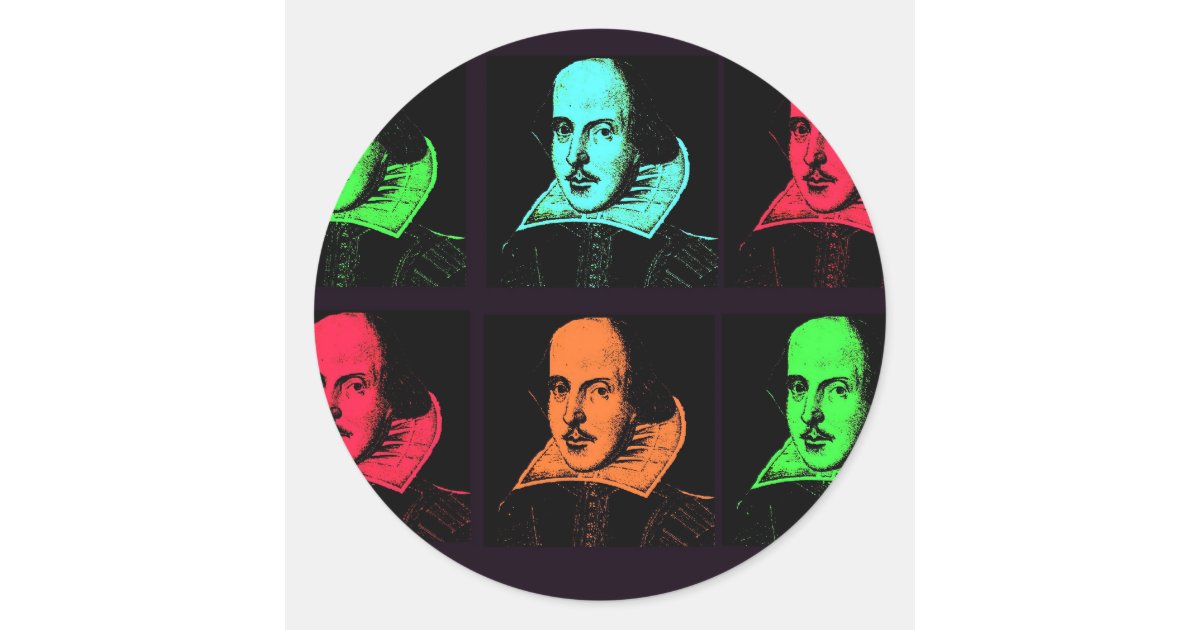 William Shakespeare Collage Classic Round Sticker | Zazzle