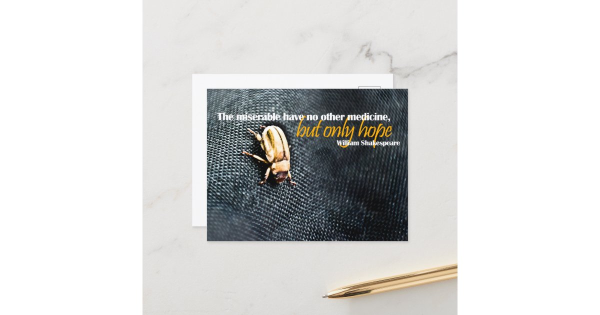William Shakespeare Inspirational Quote "Hope" Postcard | Zazzle