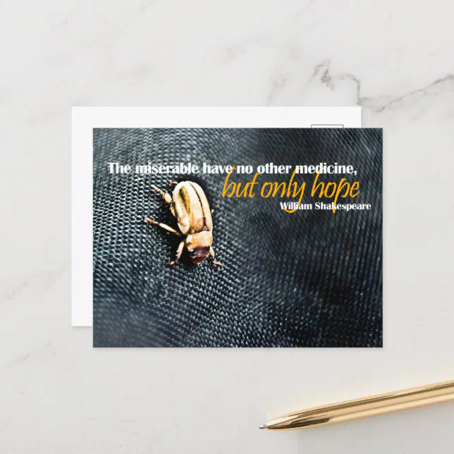 William Shakespeare Inspirational Quote "Hope" Postcard | Zazzle