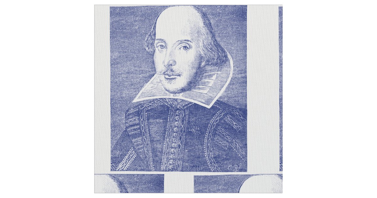 William Shakespeare Portrait First Folio Fabric | Zazzle