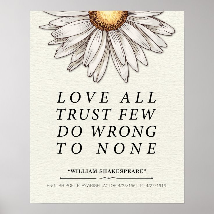 William Shakespeare Quote Poster | Zazzle