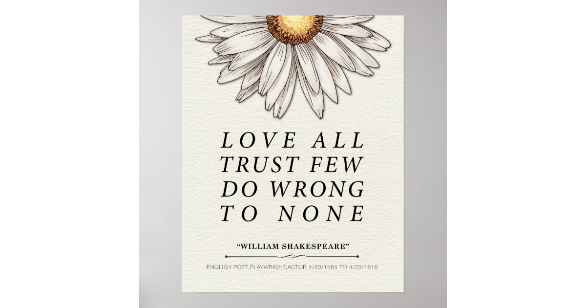 William Shakespeare Quote Poster | Zazzle
