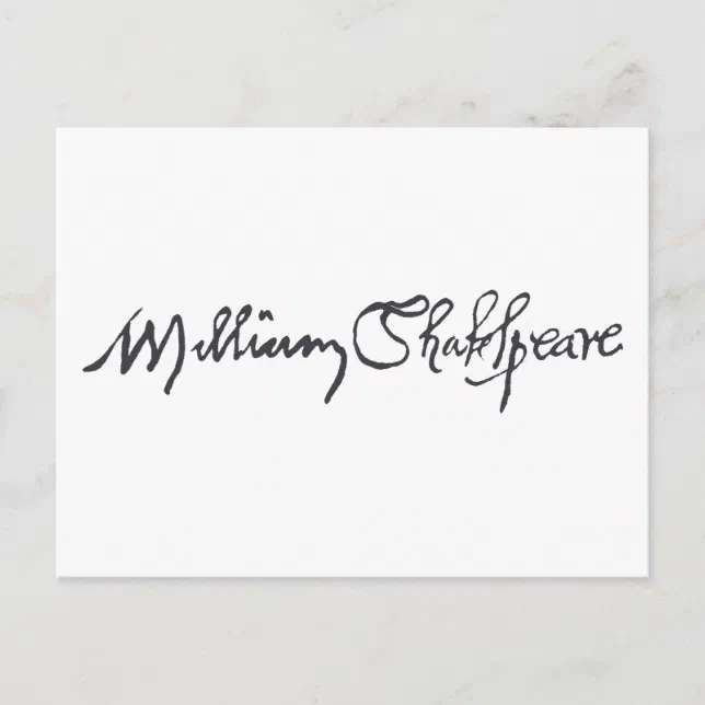 William Shakespeare Signature Postcard | Zazzle
